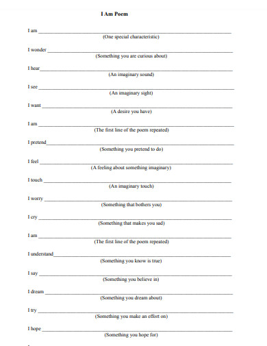 30+ I am Poem Examples | Examples