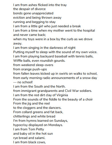 I Am from Poem - 30+ Examples, Format, How to Write, PDF