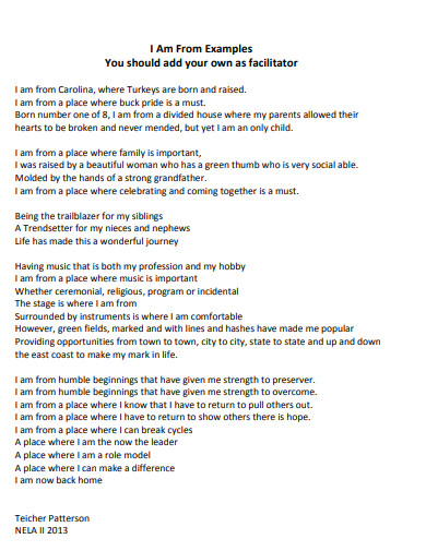 I Am from Poem - 30+ Examples, Format, How to Write, PDF