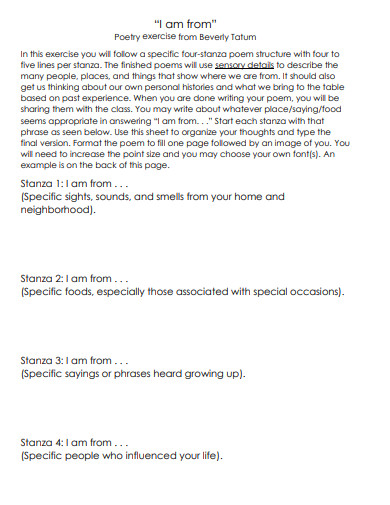I Am from Poem - 30+ Examples, Format, How to Write, PDF