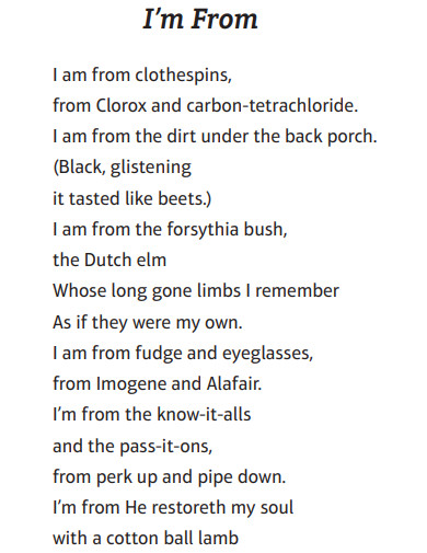 I Am from Poem - 30+ Examples, Format, How to Write, PDF