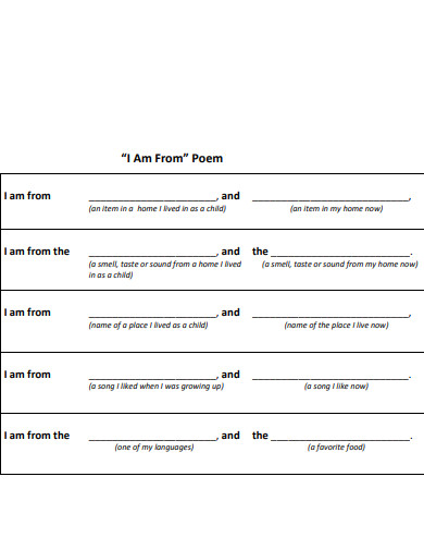 I Am from Poem - 30+ Examples, Format, How to Write, PDF
