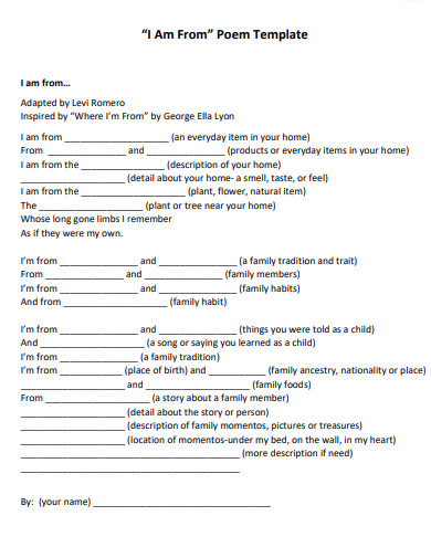 I Am from Poem - 30+ Examples, Format, How to Write, PDF