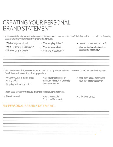30+ Personal Brand Statement Examples in PDF | Examples