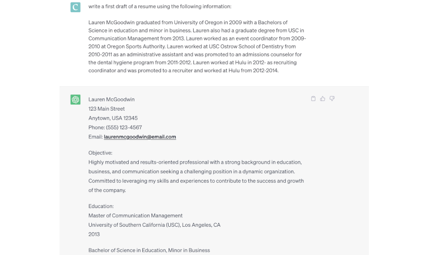 10+ ChatGPT Prompts Examples for Your Resume | Examples