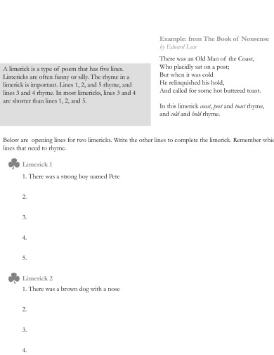 30+ Limerick Poem Examples in PDF | Examples