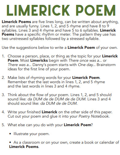 30+ Limerick Poem Examples in PDF | Examples