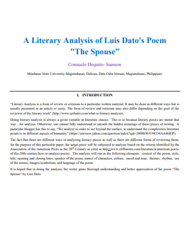 30+ Literary Analysis Examples PDF | Google Docs | Pages | DOC | Examples
