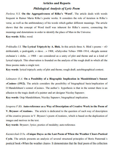 30+ Lyric Poem Examples in PDF, Google Docs | Examples