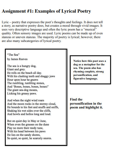 30+ Lyric Poem Examples in PDF, Google Docs | Examples