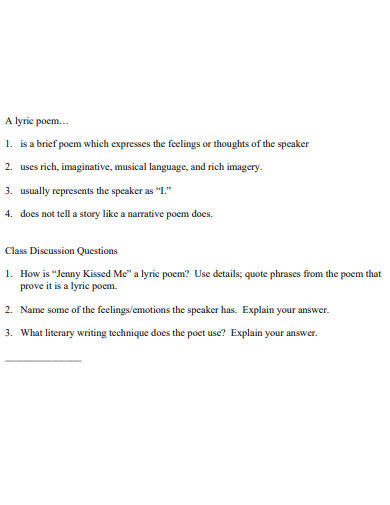 30+ Lyric Poem Examples in PDF, Google Docs | Examples