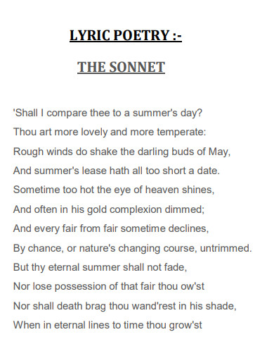 30+ Lyric Poem Examples in PDF, Google Docs | Examples