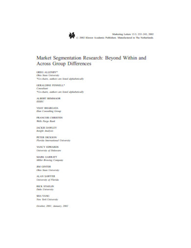 34+ Market Segmentation - Examples, PDF | Examples