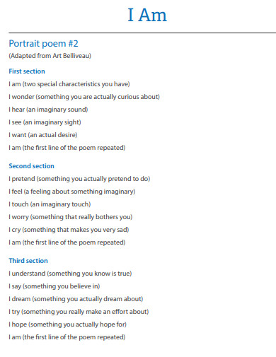 30+ I am Poem Examples | Examples