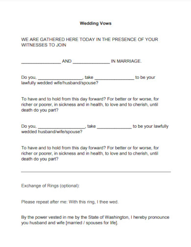24+ Unique Wedding Vows - Examples, PDF | Examples