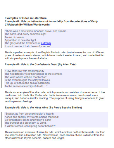 Ode Poem - 30+ Examples, Format, How to Write, PDF