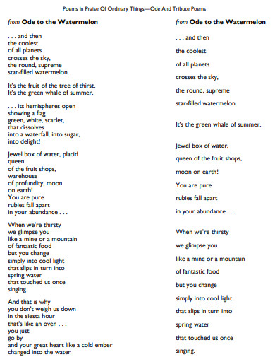 30+ Ode Poem Examples in PDF | Examples