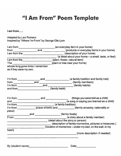 30+ I Am from Poem Examples in PDF | Examples