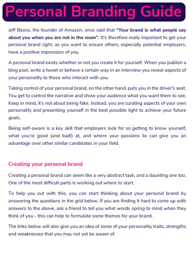 30+ Personal Branding Examples in PDF, DOCS | Examples