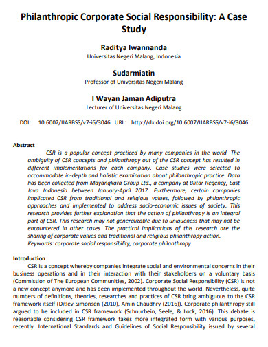 30+ Corporate Social Responsibility Examples in PDF | Examples