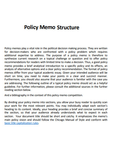 30+ Policy Memo Examples in Word | Google Docs | Apple Pages | PDF ...