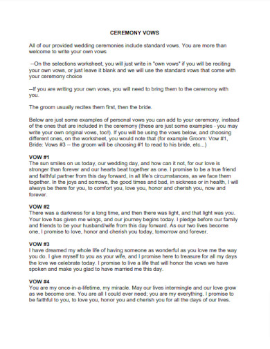 24+ Unique Wedding Vows - Examples, PDF | Examples