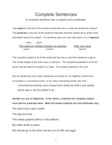 Complete Sentence - 30+ Examples, How to Create