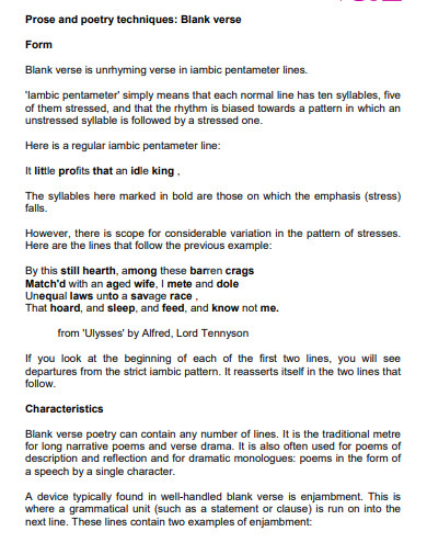 30+ Blank Verse Examples in PDF, Doc | Examples