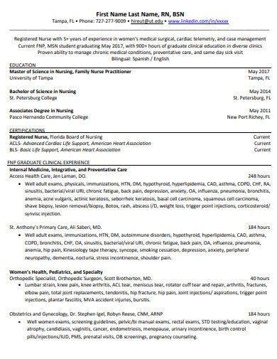 30+ Nursing Resume Examples in PDF | Examples