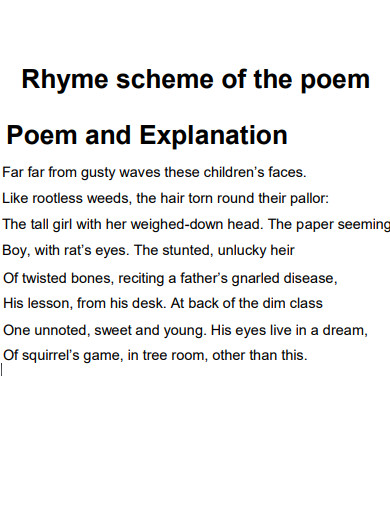 28+ Rhyme Scheme Examples in PDF | Examples