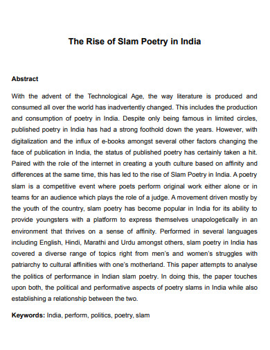 30+ Slam Poetry Examples in PDF | Examples