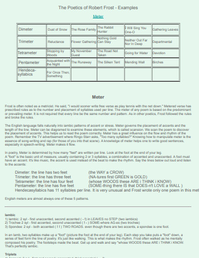 30+ Meter Poem Examples in PDF | Examples