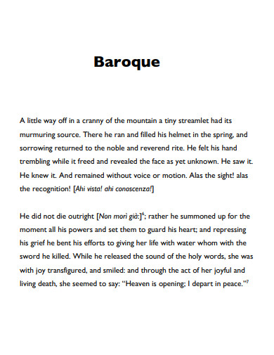 Baroque Poem - 30+ Examples, PDF