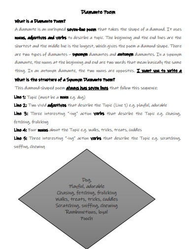 30+ Diamante Poem Examples in PDF | Examples