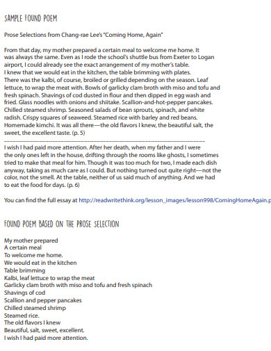 30+ Found Poem Examples in PDF | Examples