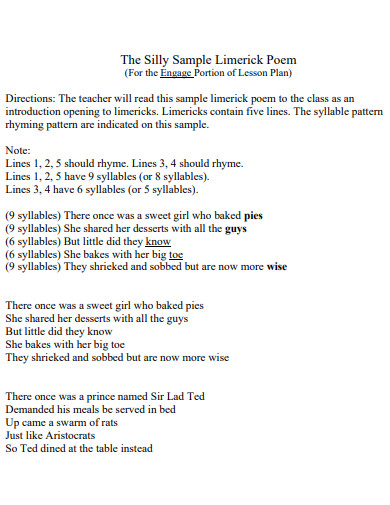 30+ Limerick Poem Examples in PDF | Examples
