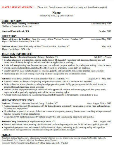 30+ Teacher Resume Examples in InDesign | Illustrator | Word | Apple ...