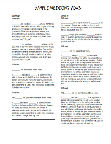 24+ Unique Wedding Vows - Examples, PDF | Examples