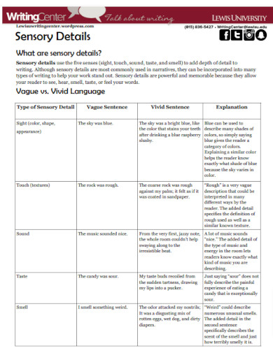 16+ Sensory Details - Examples, PDF, Google Docs | Examples