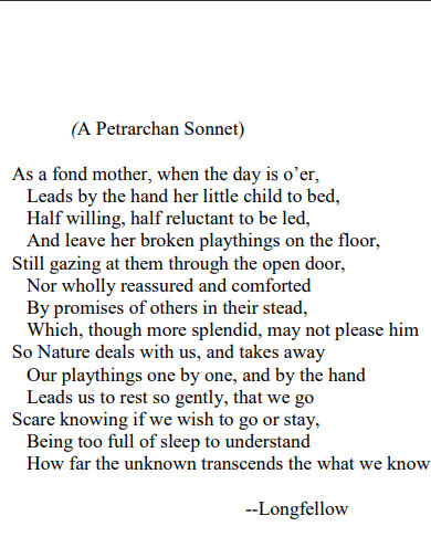 30+ Sonnet Poem Examples in PDF | Examples
