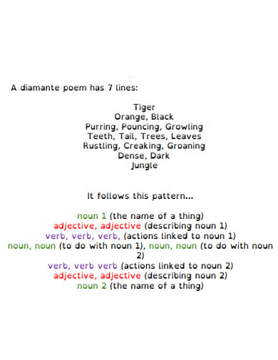 30+ Diamante Poem Examples in PDF | Examples