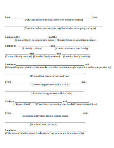 I Am from Poem - 30+ Examples, Format, How to Write, PDF