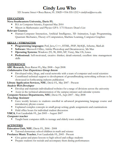 30+ Student Resumes Examples in Apple Pages, Word, PDF, PSD, Publisher ...