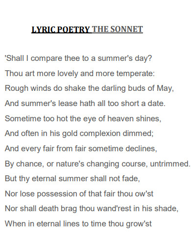 30+ Sonnet Poem Examples in PDF | Examples