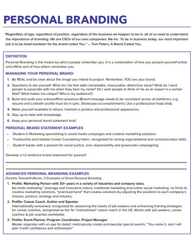 30+ Personal Branding Examples in PDF, DOCS | Examples