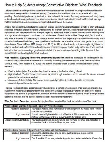 30+ Constructive Criticism Examples in PDF | Examples
