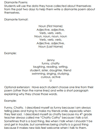 30+ Diamante Poem Examples in PDF | Examples