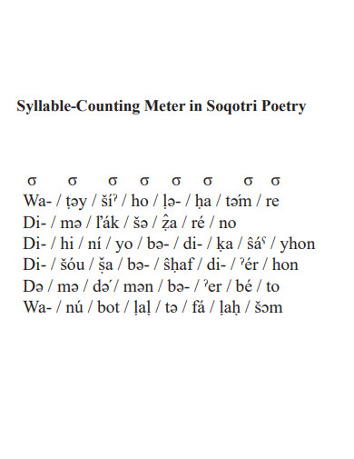 30+ Meter Poem Examples in PDF | Examples