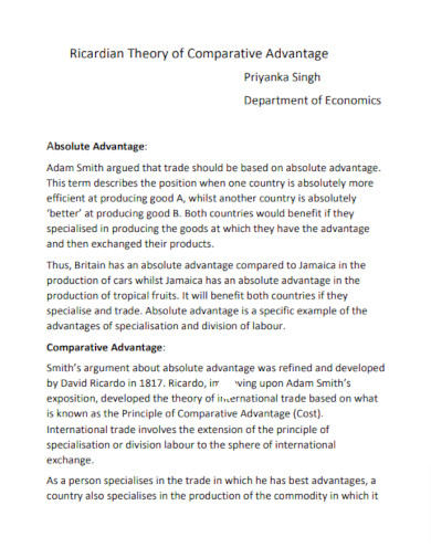 35+ Example of Comparative Advantage - PDF | Examples