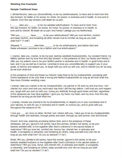 24+ Unique Wedding Vows - Examples, PDF | Examples